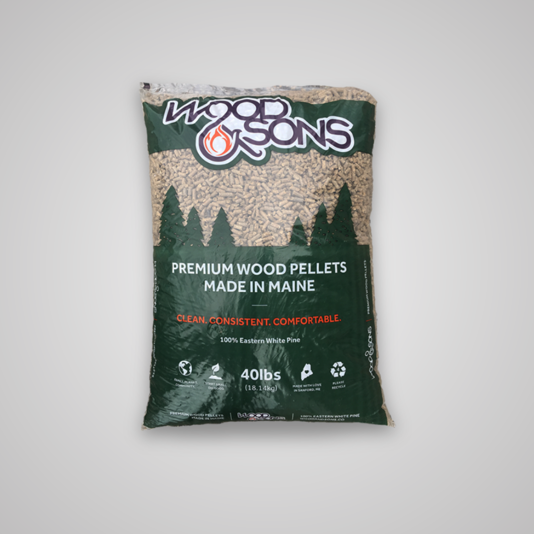 Wood & Sons Premium Softwood Pellets 20lb Bags (1 Ton) – North Atlantic Fuels